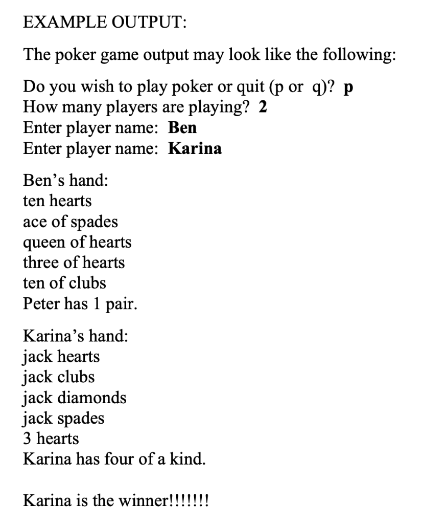 Solved Implement A Program That Simulates A Deck Of Playing 