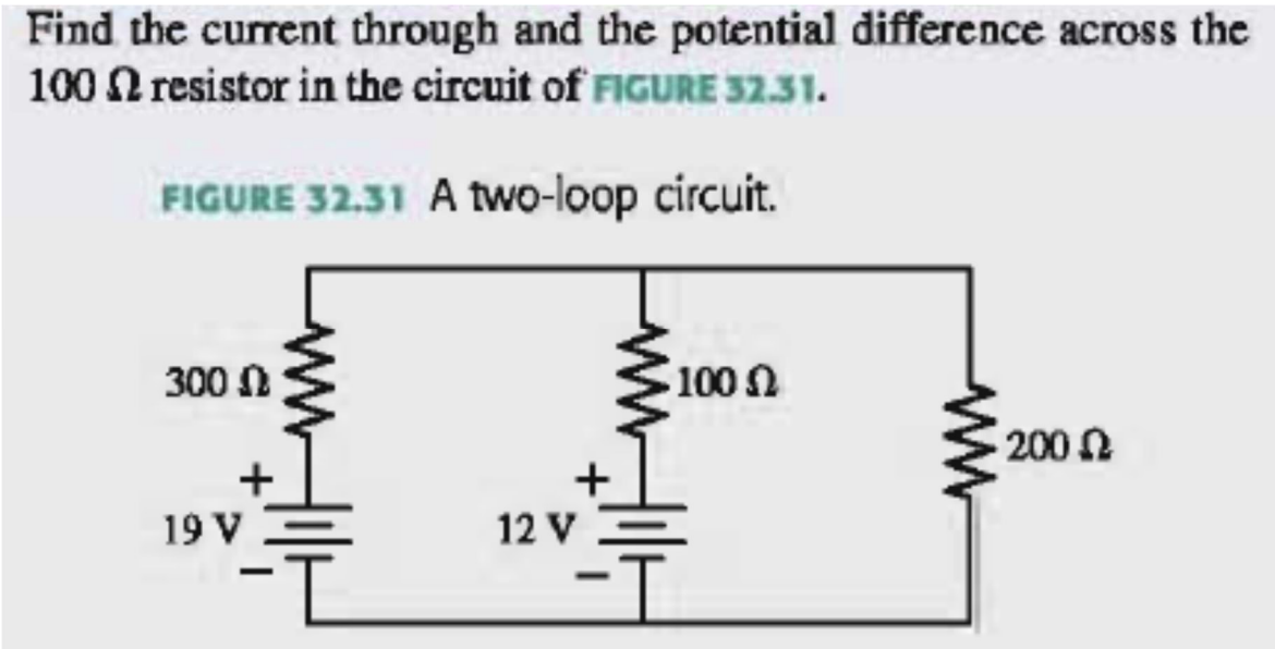 Solved Find the current through and the potential difference | Chegg.com