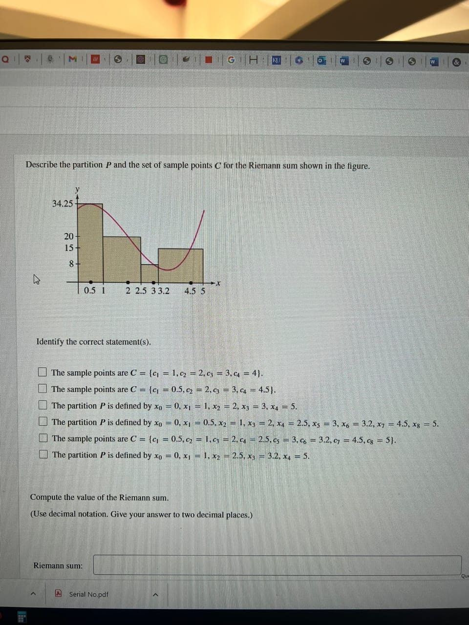 Solved Describe the partition P and the set of sample points | Chegg.com