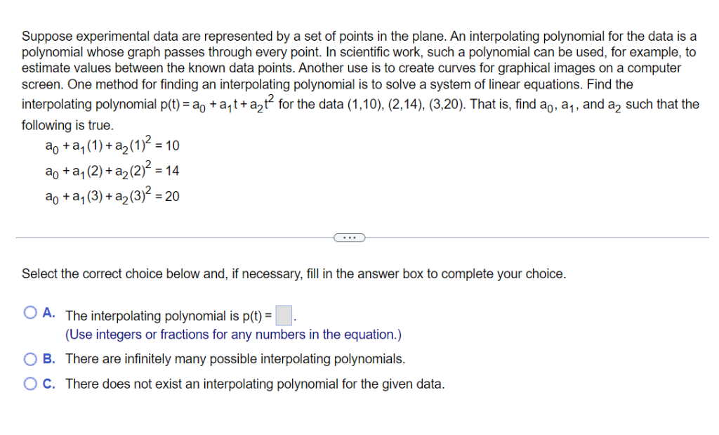 Solved Suppose experimental data are represented by a set of | Chegg.com