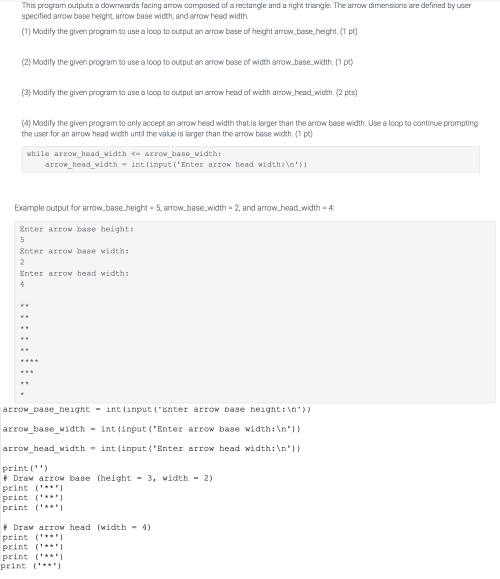 Solved This program outputs a downwards facing arrow | Chegg.com Solved This program outputs a downwards facing arrow | Chegg.com