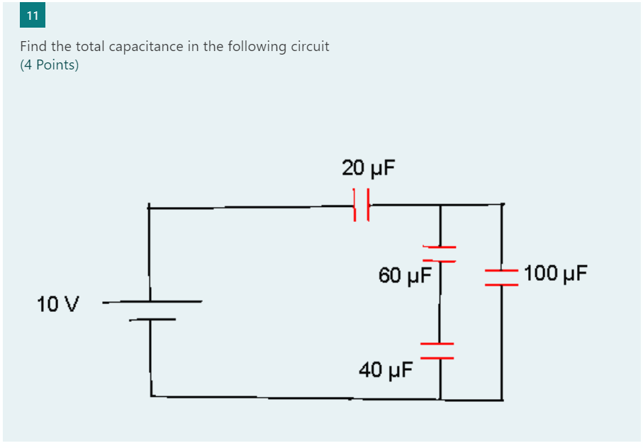 Solved 11 Find the total capacitance in the following | Chegg.com