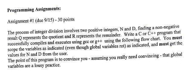 Solved Programming Assignments: Assignment \#1 (due 9/15) - | Chegg.com
