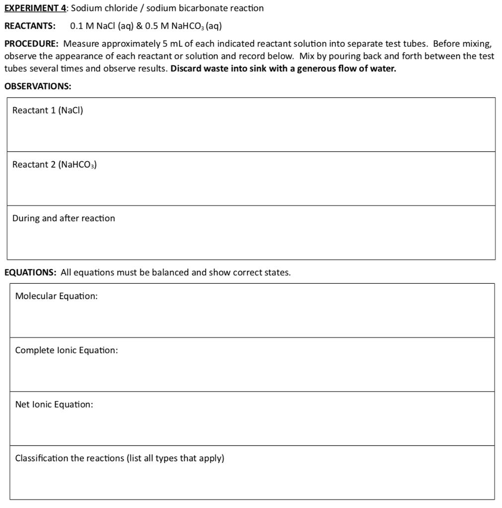 Solved EXPERIMENT 3: Cupric sulfate /zinc reaction | Chegg.com