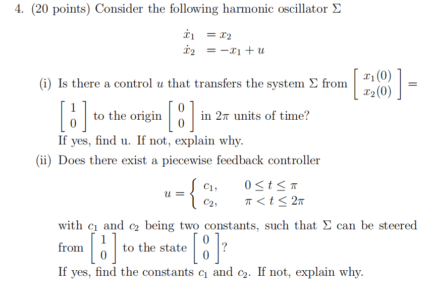 Solved 4. (20 points) Consider the following harmonic | Chegg.com