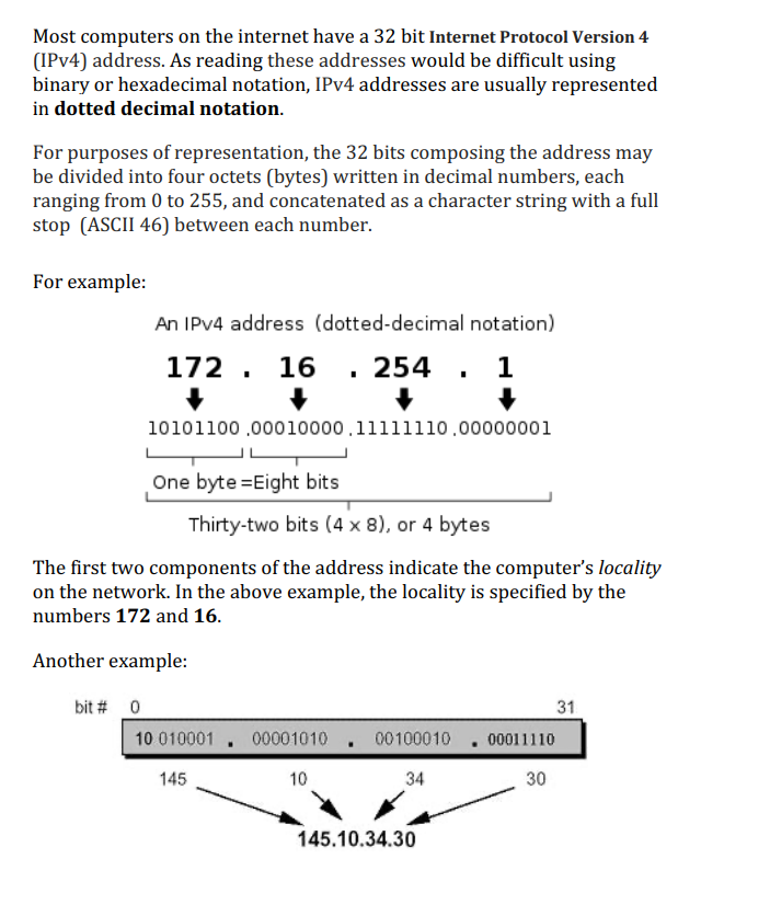 Solved Most computers on the internet have a 32 bit Internet | Chegg.com