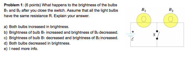 Solved Problem 1: (6 points) What happens to the brightness | Chegg.com