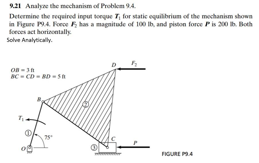 9.21 Analyze the mechanism of Problem 9.4. Determine | Chegg.com