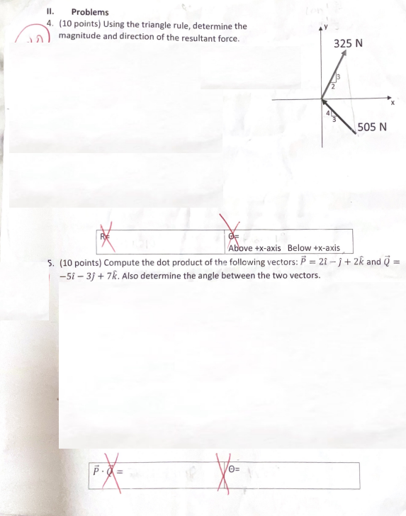 Solved II. ﻿Problems(10 ﻿points) ﻿Using the triangle rule, | Chegg.com