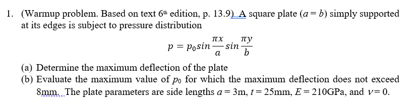 Solved πχ 1 Warmup Problem Based On Text 6th Edition P