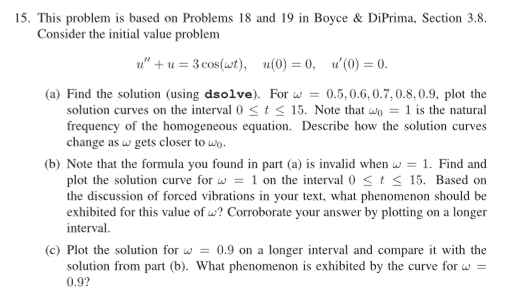 Solved 15. This problem is based on Problems 18 and 19 in | Chegg.com