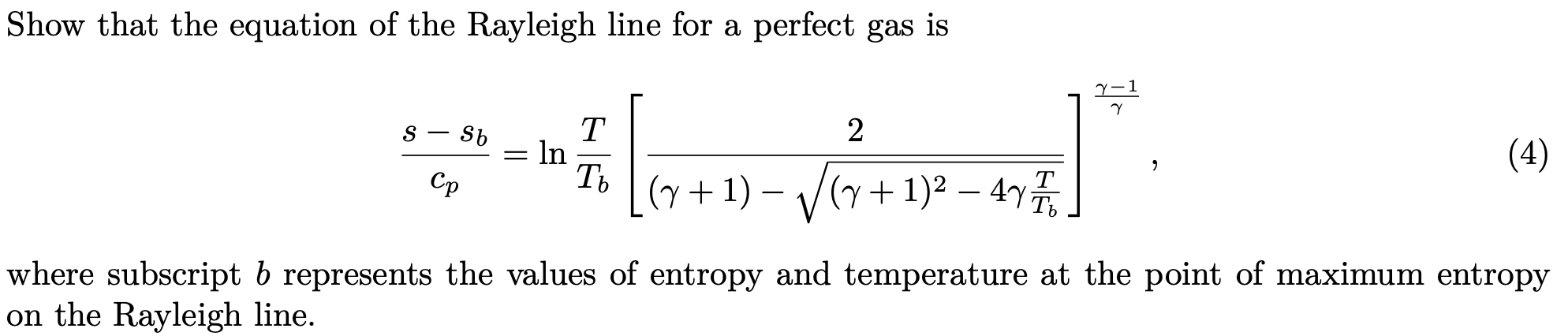 Solved Show that the equation of the Rayleigh line for a | Chegg.com