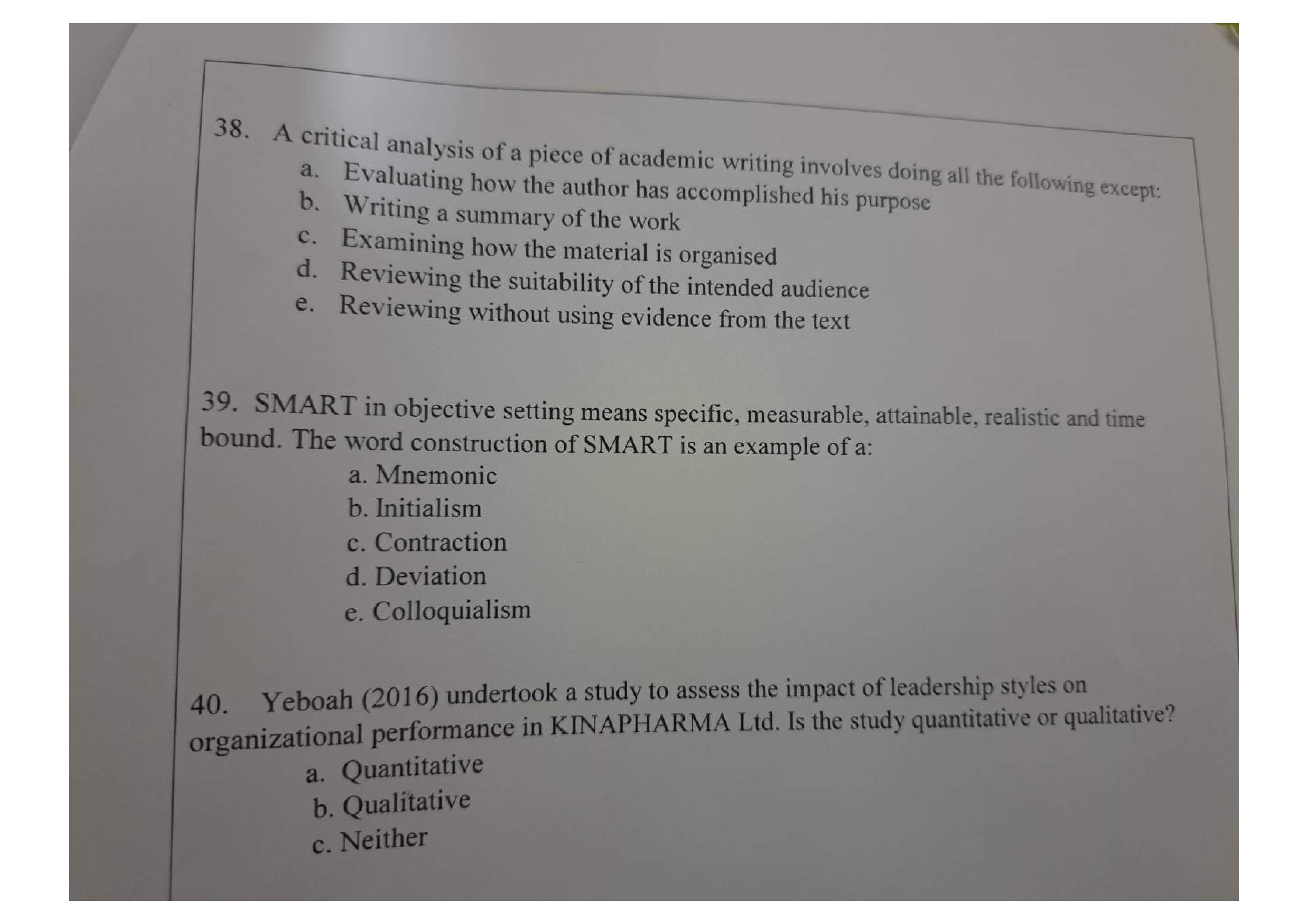 38. A critical analysis of a piece of academic | Chegg.com
