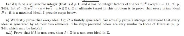 Solved Let de Z be a square-free integer (that is d #1, and | Chegg.com