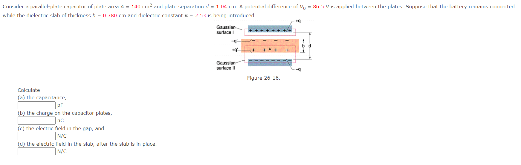 Solved Consider a parallel-plate capacitor of plate area A = | Chegg.com