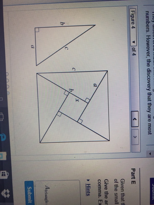 Solved Submit My Answers Give Up Part E Given that the side | Chegg.com