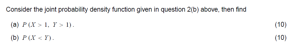 Consider the joint probability density function given | Chegg.com