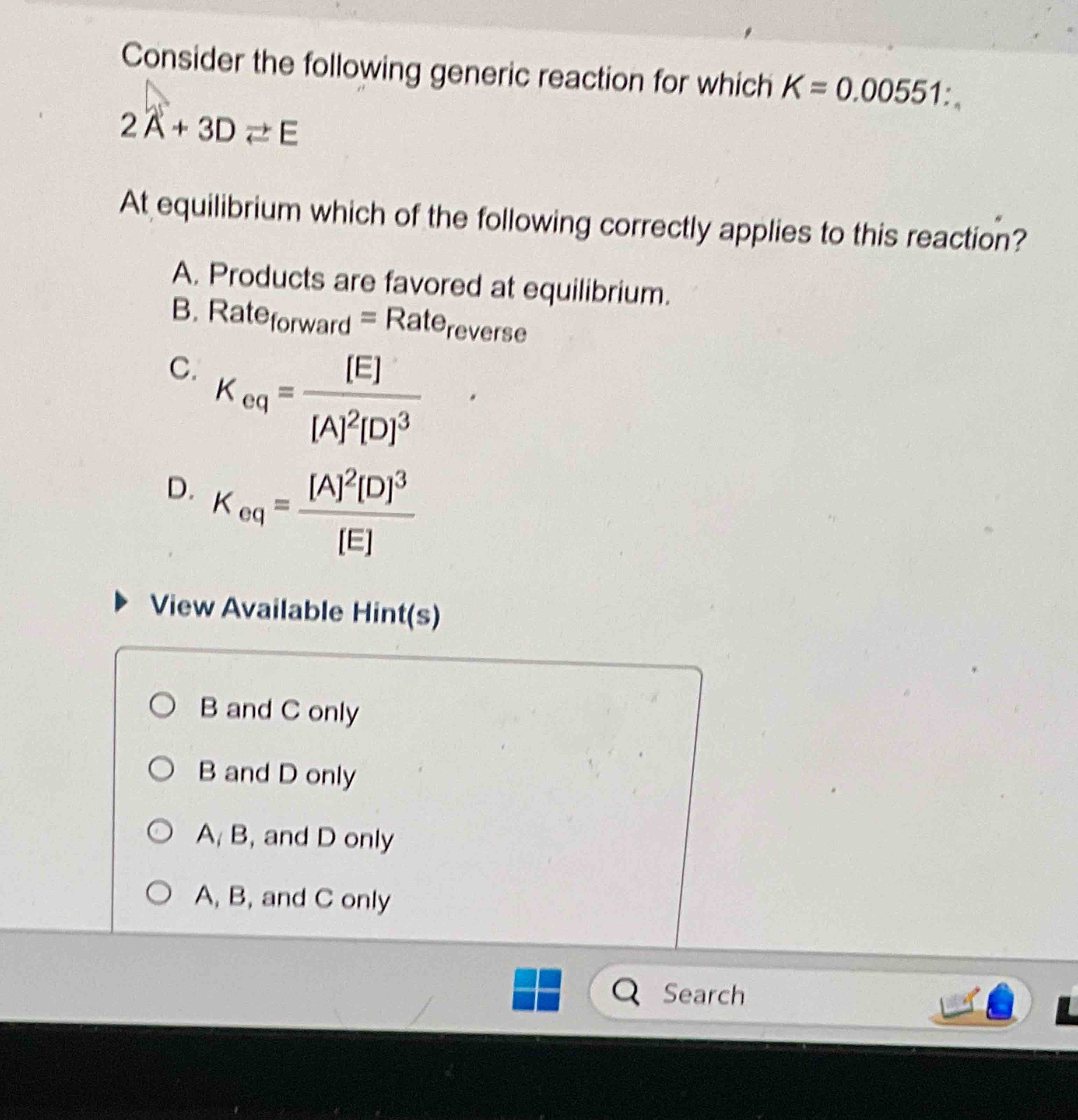 Solved Consider the following generic reaction for which | Chegg.com