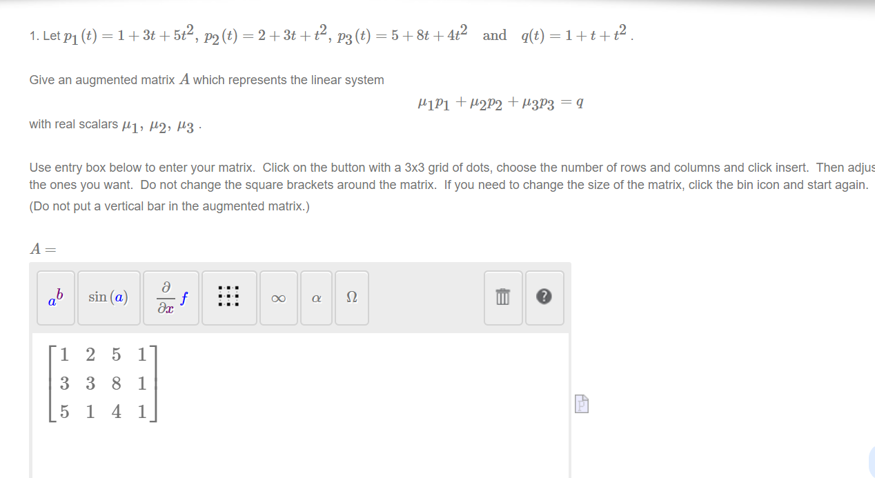 Solved 1. Let P1 (t) =1+3+ +5+2, P2 (t) = 2 +3t+t2, P3(t) = | Chegg.com