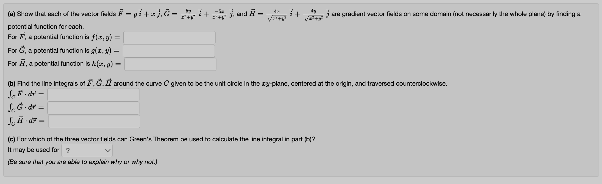 Solved potential function for each. For F, a potential | Chegg.com