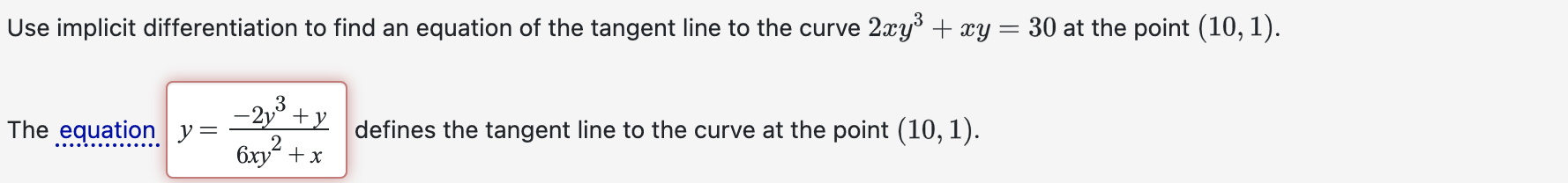 Solved Use implicit differentiation to find an equation of | Chegg.com