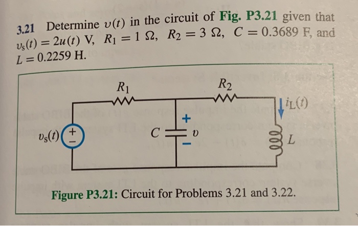 Solved 3.21 Determine v(t) in the circuit of Fig. P3.21 | Chegg.com