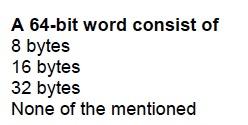 Solved A 64-bit word consist of 8 bytes 16 bytes 32 bytes | Chegg.com