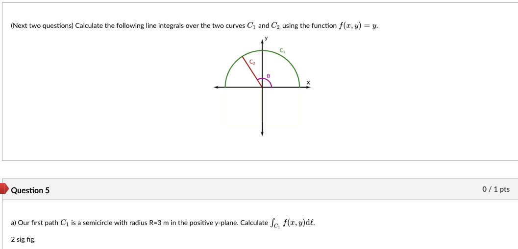 Our first path is a semicircle with radius R=3 ﻿m in | Chegg.com