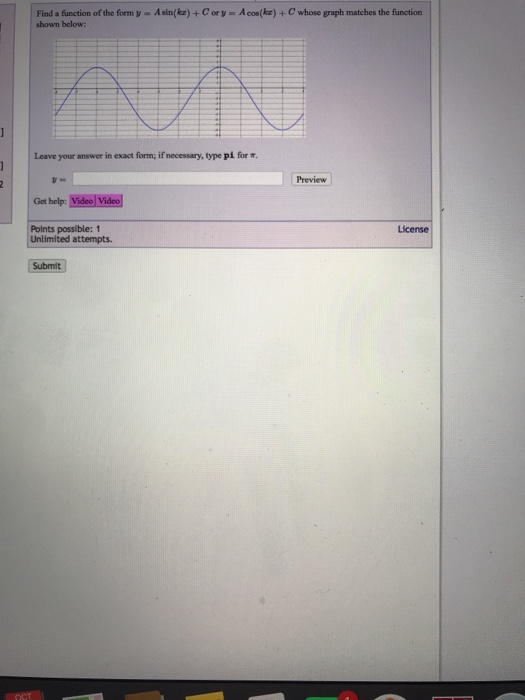 Solved Based on the graph above, determine the amplitude, | Chegg.com
