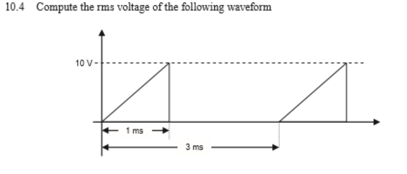 Solved 10.4 Compute the mms voltage of the following | Chegg.com