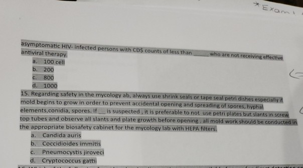 Solved which of the following species of candida may account | Chegg.com