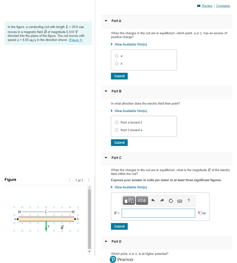 Solved In the figure, a conducting rod with length L=29.0 cm | Chegg.com
