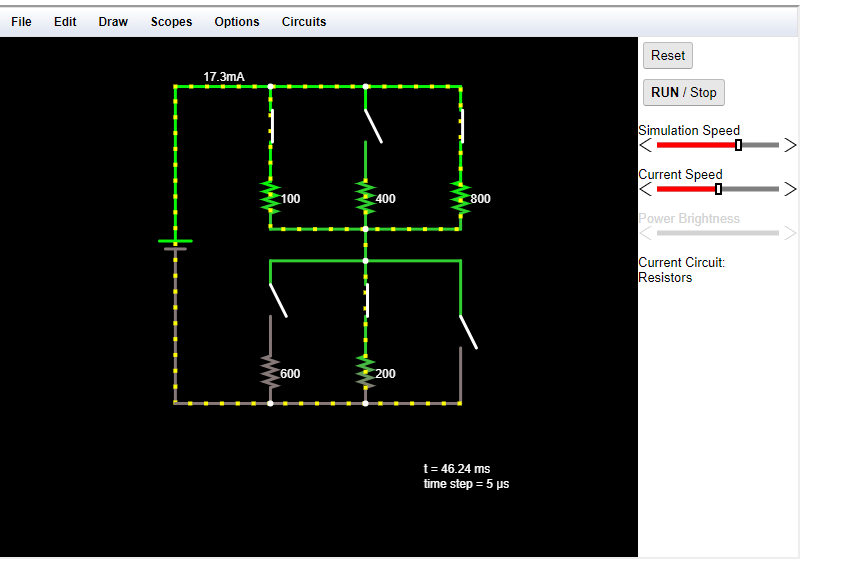 Solved o . Choose Circuits > Basics > Resistors After | Chegg.com