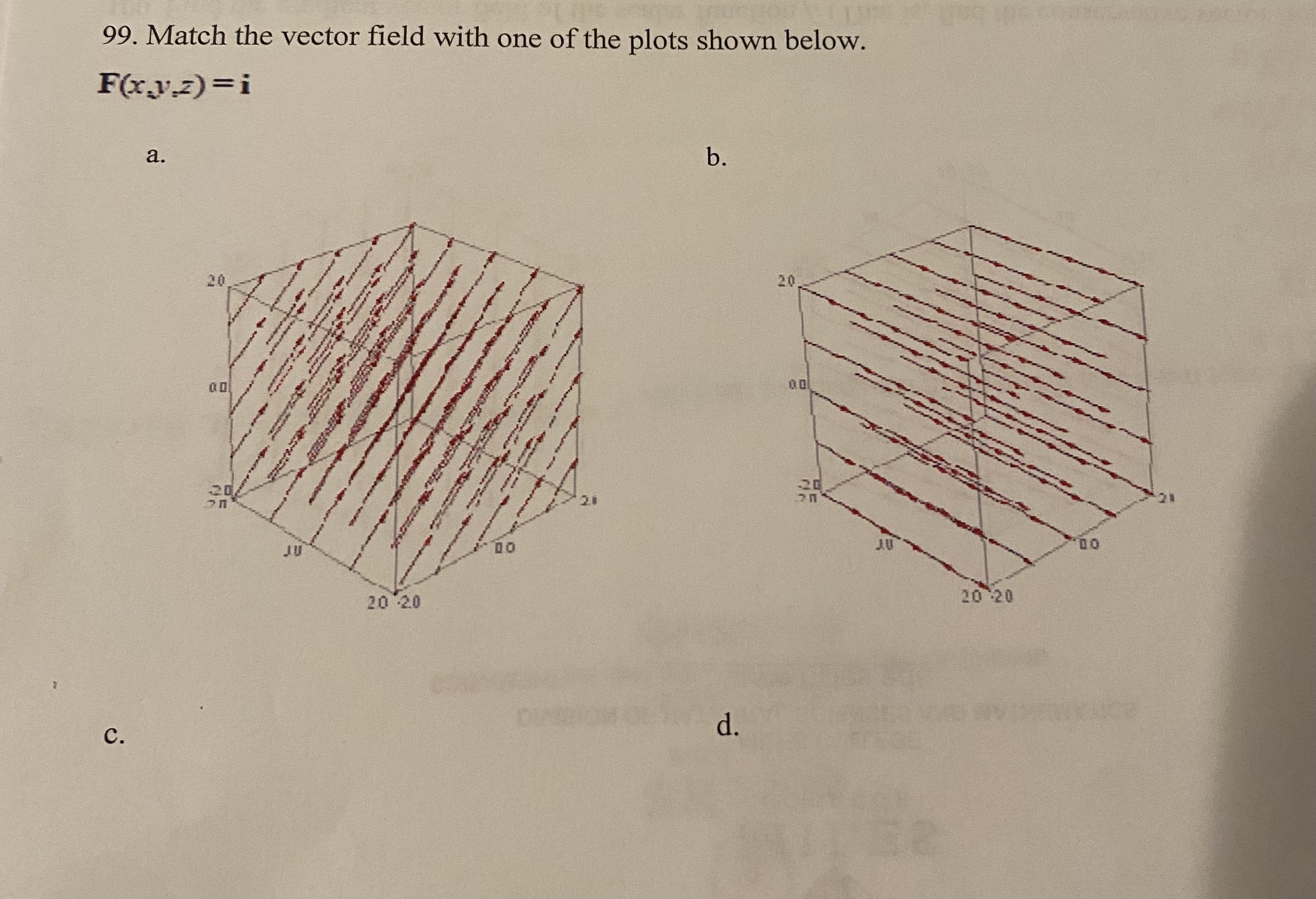 Solved Match the vector field with one of the plots shown | Chegg.com