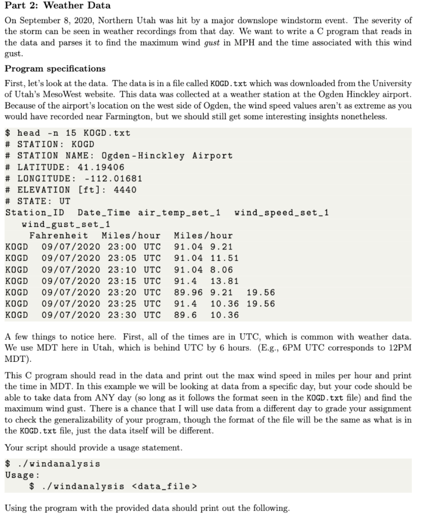 Solved Part 2: Weather Data On September 8, 2020, Northern | Chegg.com