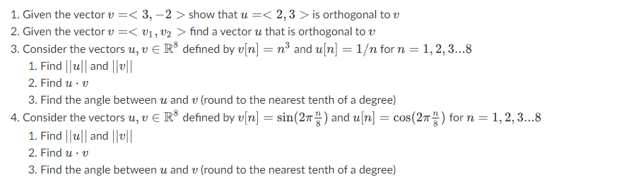 Solved 1. Given the vector v= show that u= is | Chegg.com