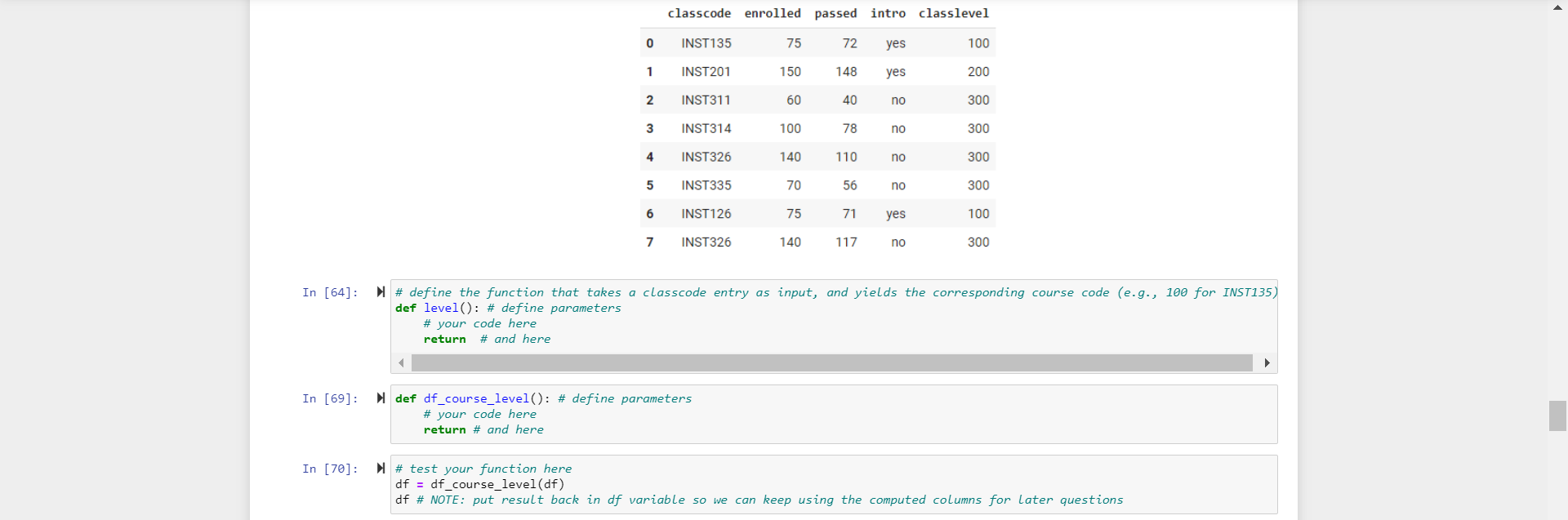 Q1a: Create a dataframe from a list of dictionaries | Chegg.com