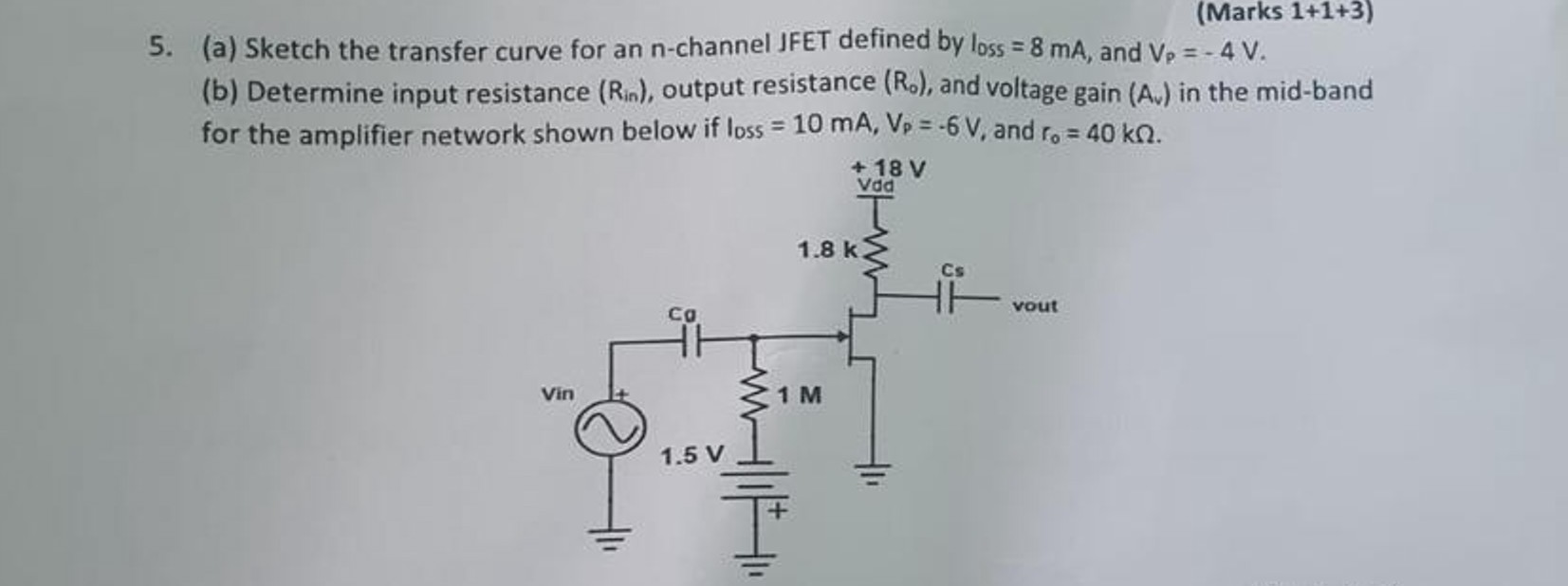 Solved (b) ﻿Determine input resistance (Rin ), ﻿output | Chegg.com