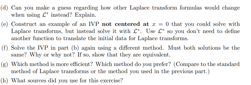 Solved 2. (Laplace Transforms) Let c∈[0,∞). Define | Chegg.com