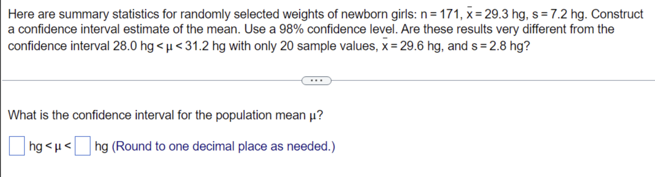 Solved Here are summary statistics for randomly selected | Chegg.com