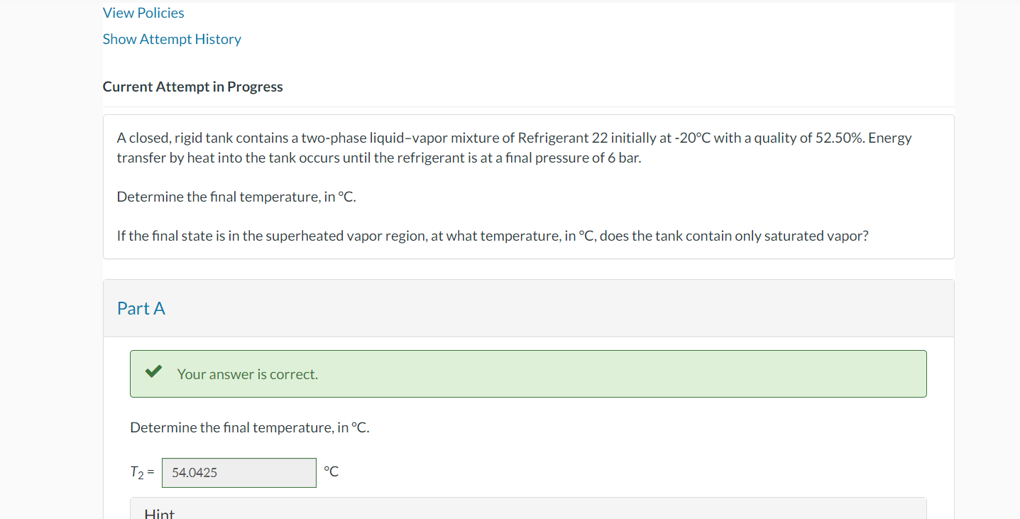 Solved A closed, rigid tank contains a two-phase | Chegg.com