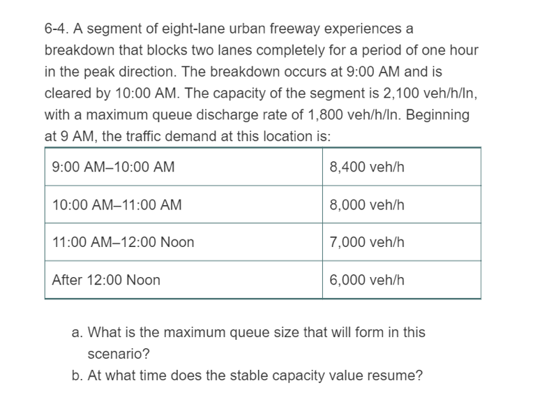 6-4. A segment of eight-lane urban freeway | Chegg.com