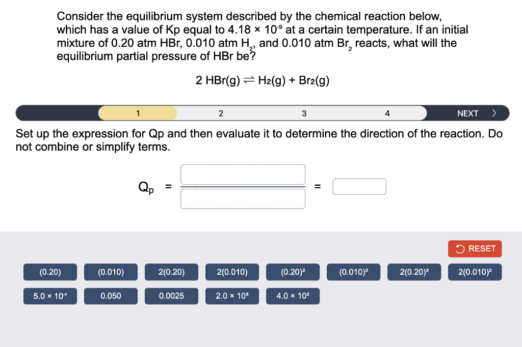 Solved Consider the equilibrium system described by the | Chegg.com