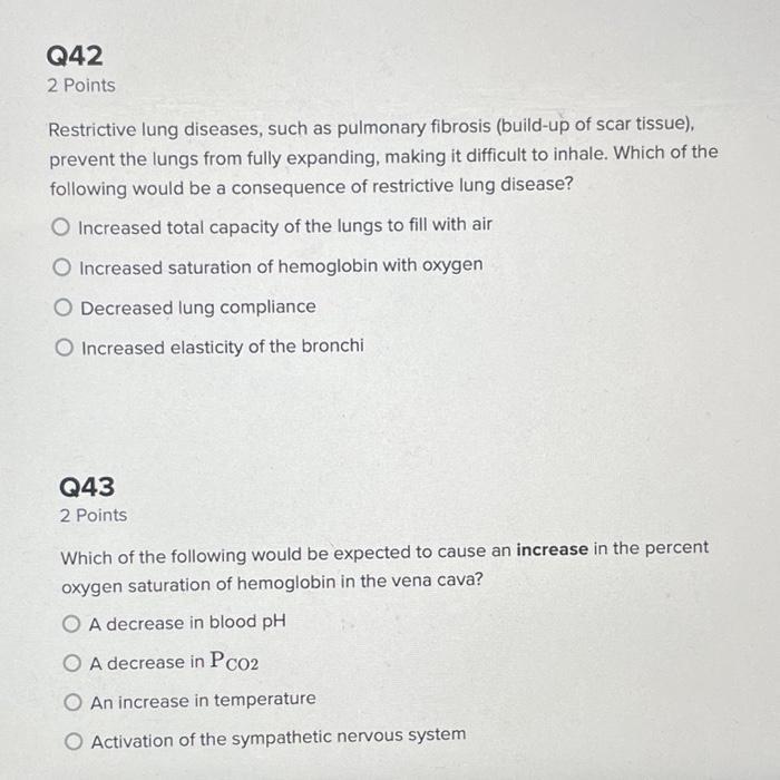 Solved Restrictive lung diseases, such as pulmonary fibrosis | Chegg.com