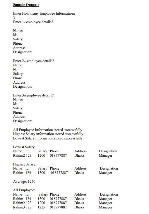Create a class named Employee with a method | Chegg.com