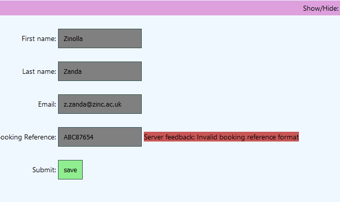Solved I've been asked to validate the booking reference of | Chegg.com