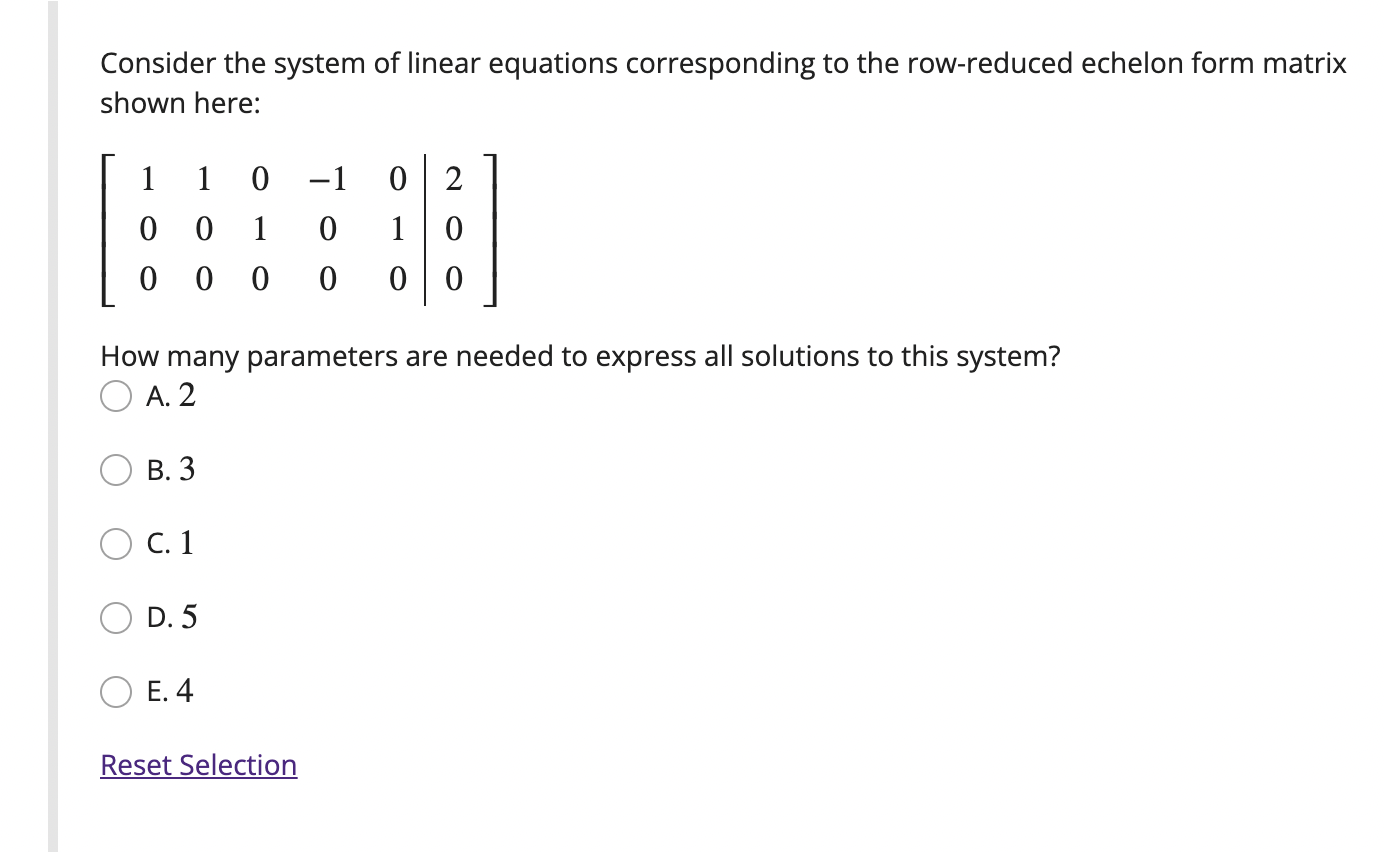 Solved Consider the system of linear equations corresponding | Chegg.com