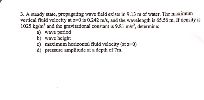 Solved 3 A Steady State Propagating Wave Field Exists In