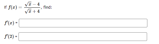 Solved If f(x)=x2-4x2+4, ﻿find:ff'(2)= | Chegg.com