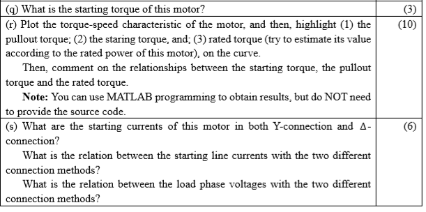 Solved Question: Fundamentals of the Induction Motor, and, | Chegg.com